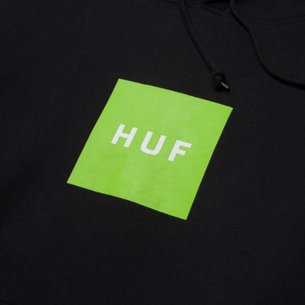Huf Essential Box Logo Pullover Hoodie - Black – Xtreme Boardshop ...