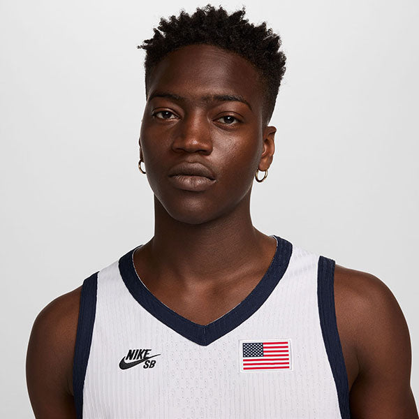 Nike SB Dri-FIT ADV Sleeveless Olympic Jersey White/Sport Red/Obsidian ...