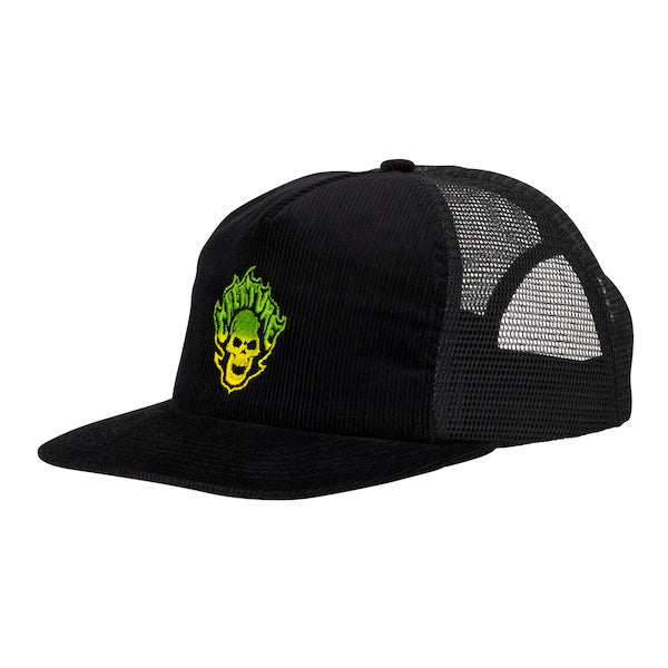 Creature Bonehead Flame Mesh Trucker Mid Profile Unisex Hat Black ...